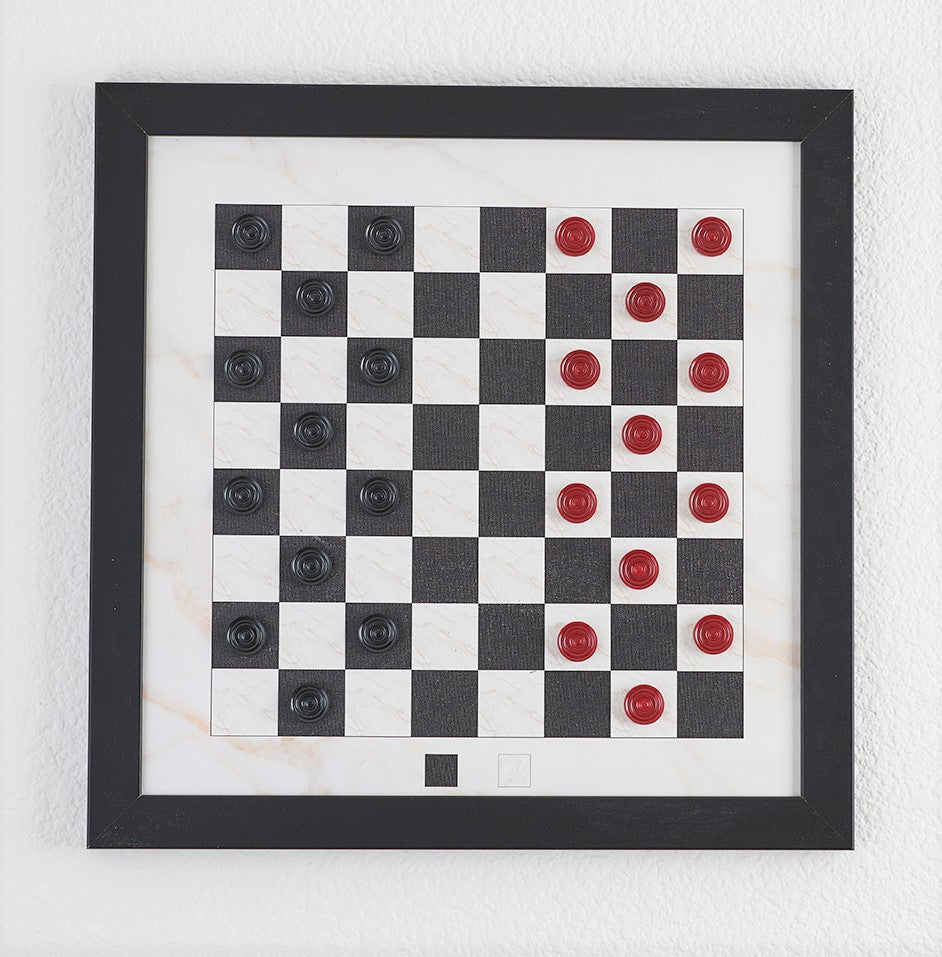 Magnetic Checkers Board Game - Support Small Business - B & W