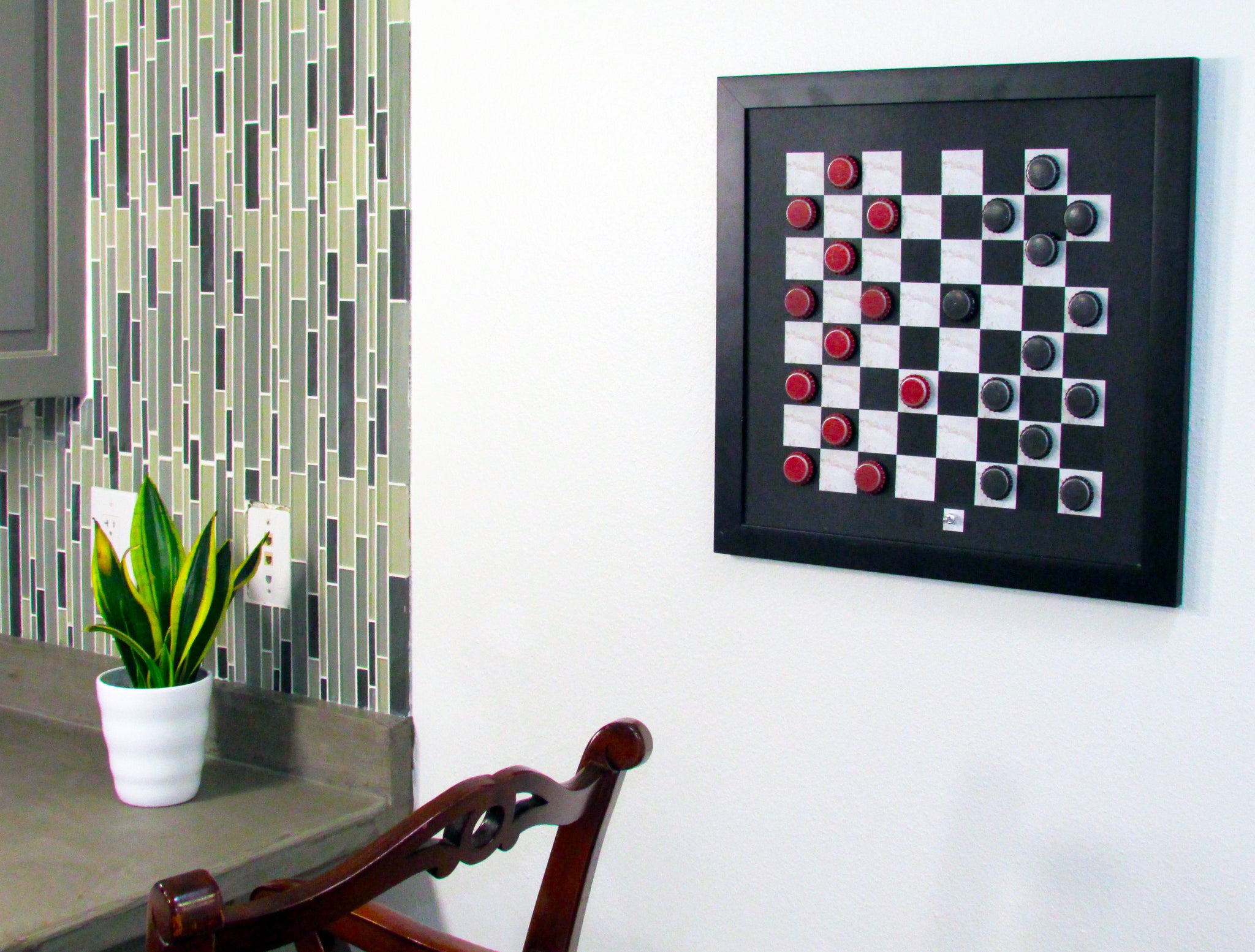 Magnetic Checkers Board Game - Support Small Business - B & W